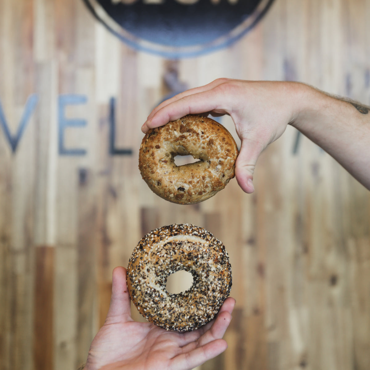 Celebrating Bagel Donations to Mobile Meals of Knoxville – K Brew
